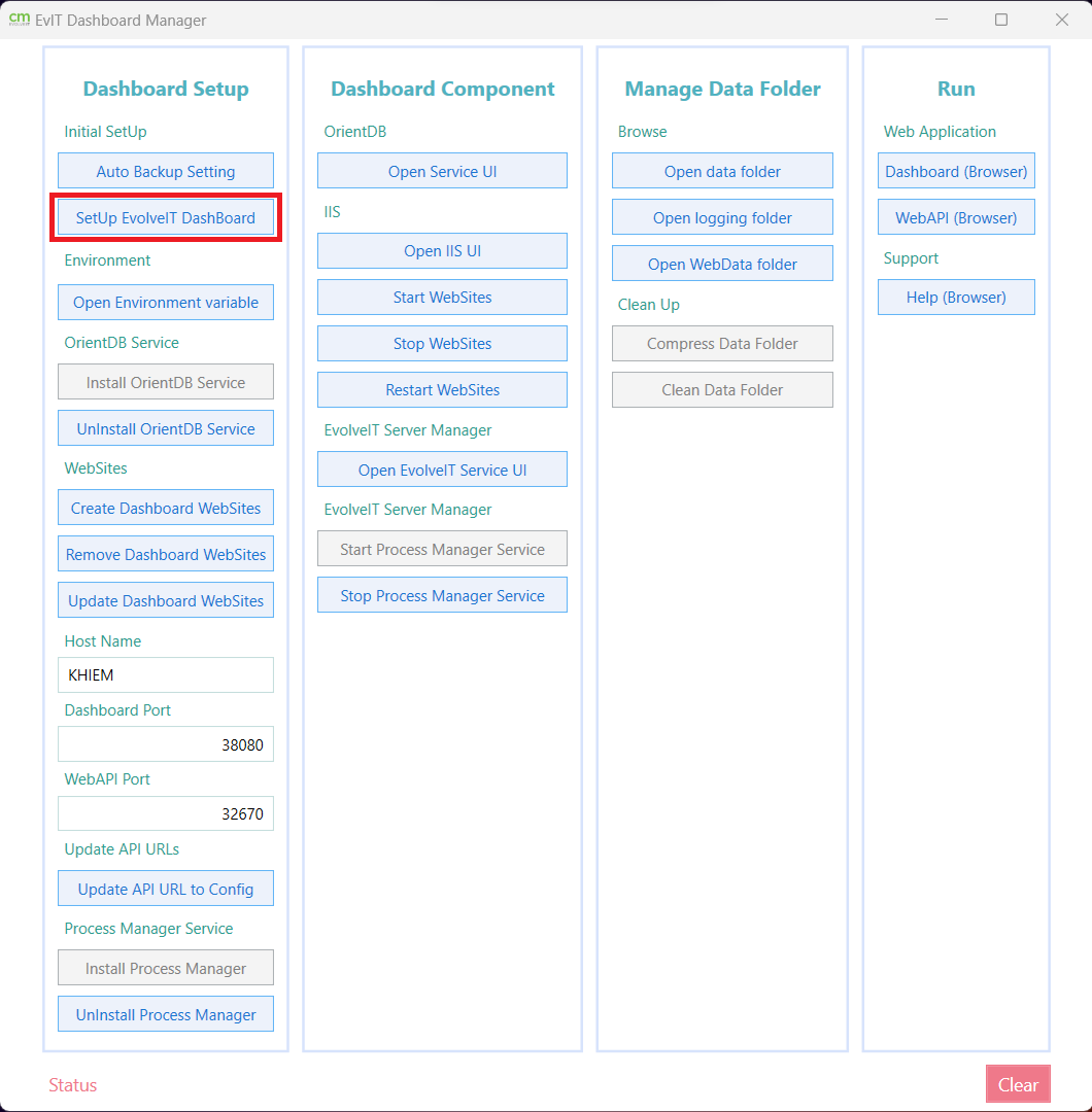 Dashboard Configuration Tool